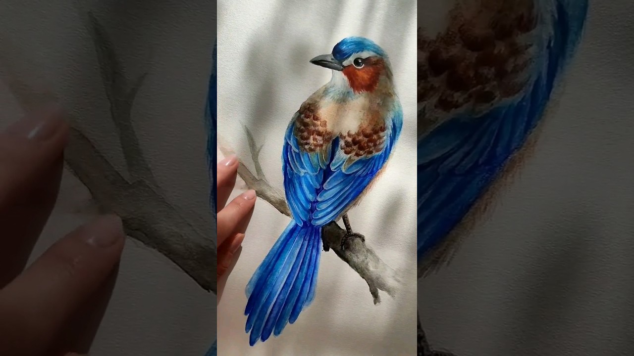 Bird watercolor painting Detailed watercolor artist Veta Dmitrievna