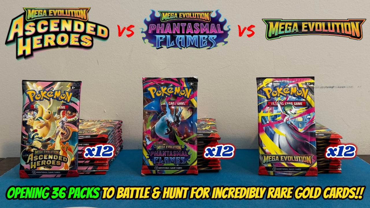 Opening 36 PACKS from the MEGA EVOLUTION ERA to hunt for INCREDIBLY RARE GOLD CARDS!!