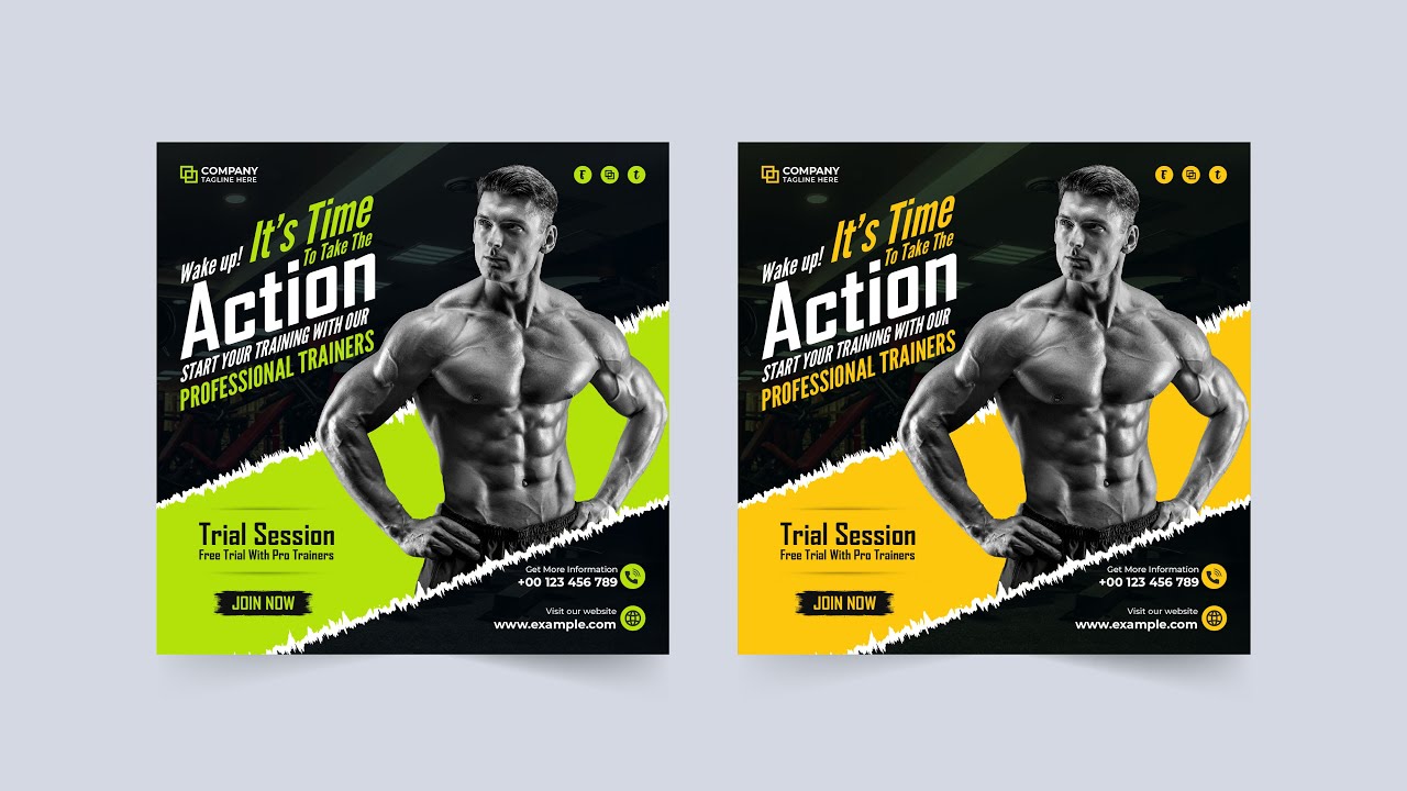 Gym Fitness Social Media Post Free Download | Gym Workout Service Template Vector