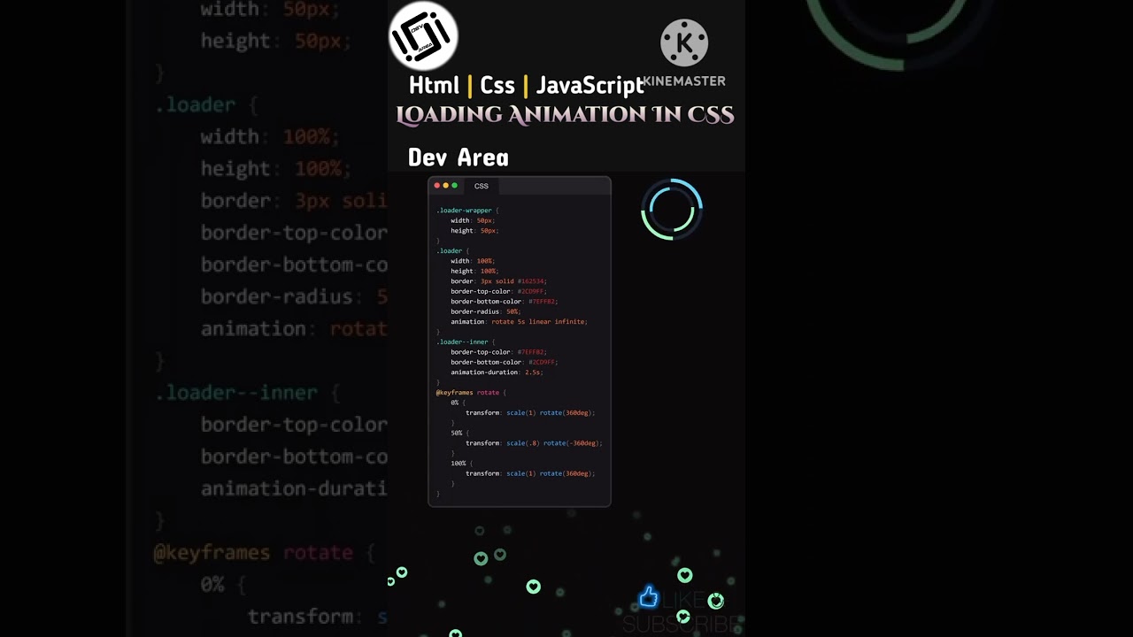Loading Animation In CSS | Html Css JavaScript | Dev Area #shorts
