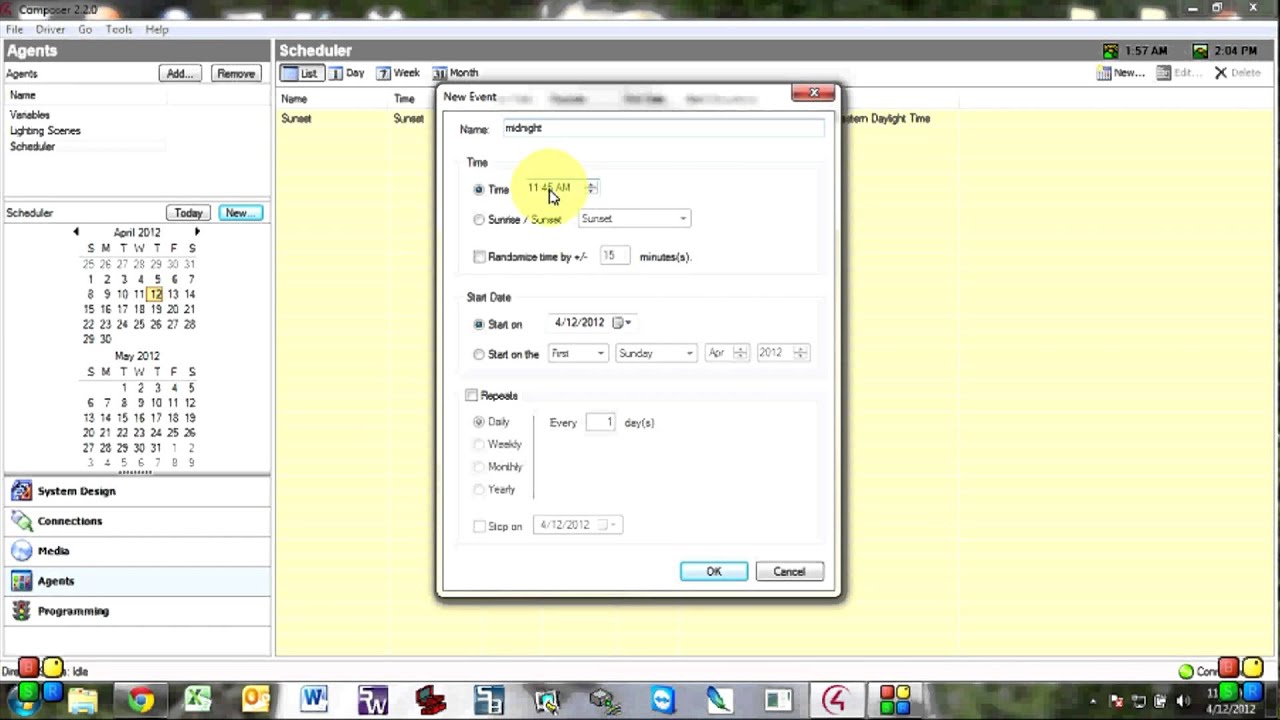 Control4 Programming Scheduled Lighting Scenes in Composer Home Edition