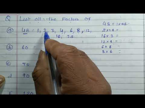 List all the factors of the following