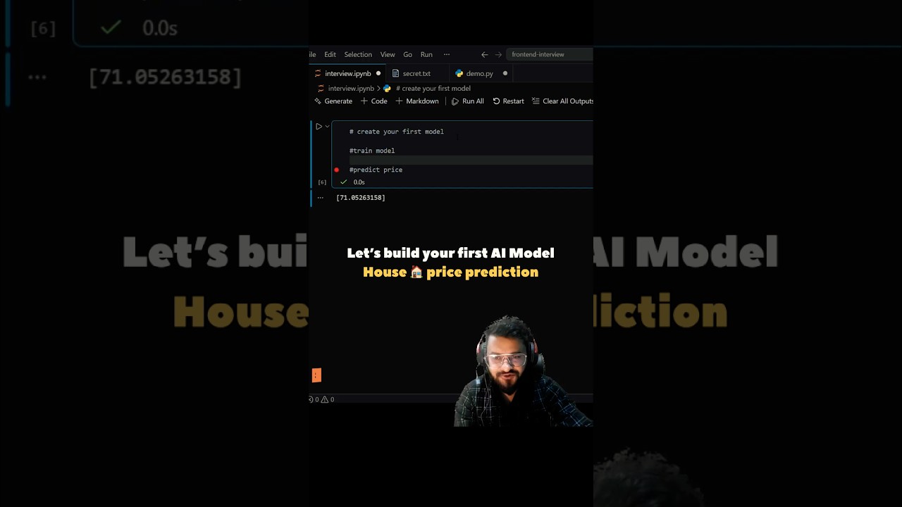 Build your first AI model to predict the house price #python #sklearn #coding #machinelearning