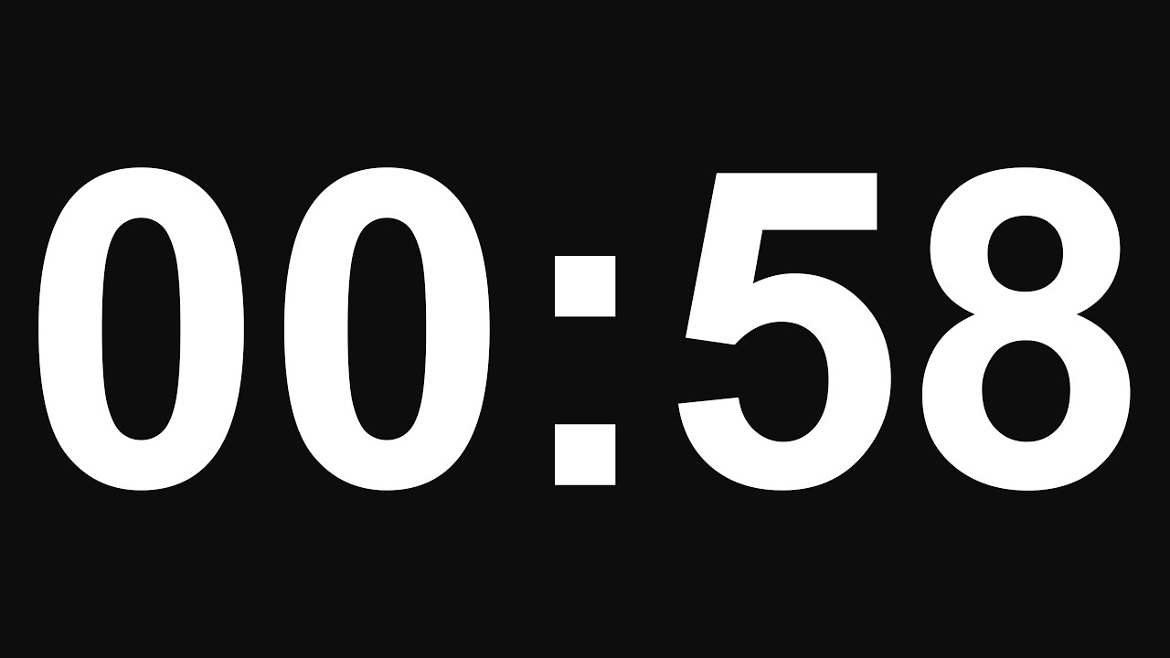 58 Second Timer - No Alarm - 8K