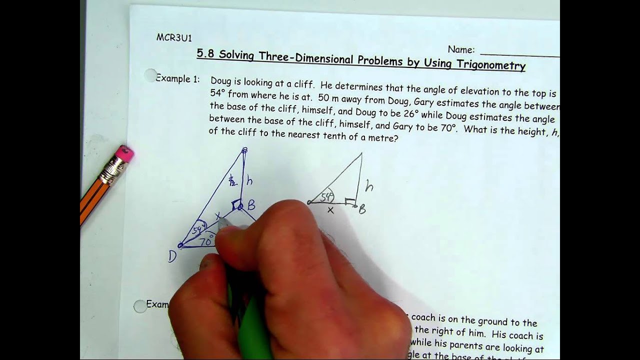MCR3U1: 5.8 Solving Three-Demensional Problems (Part 1 of 2)
