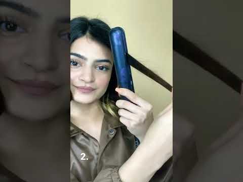 2 perfect ways to curl with straightener !🧬 #shorts #veenions