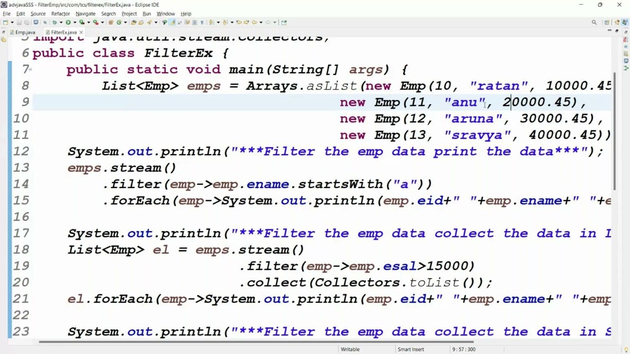 COREJAVA || JAVA-8 FEATURES || Session=4 || filter() method Object Data || Mr. RATAN SIR
