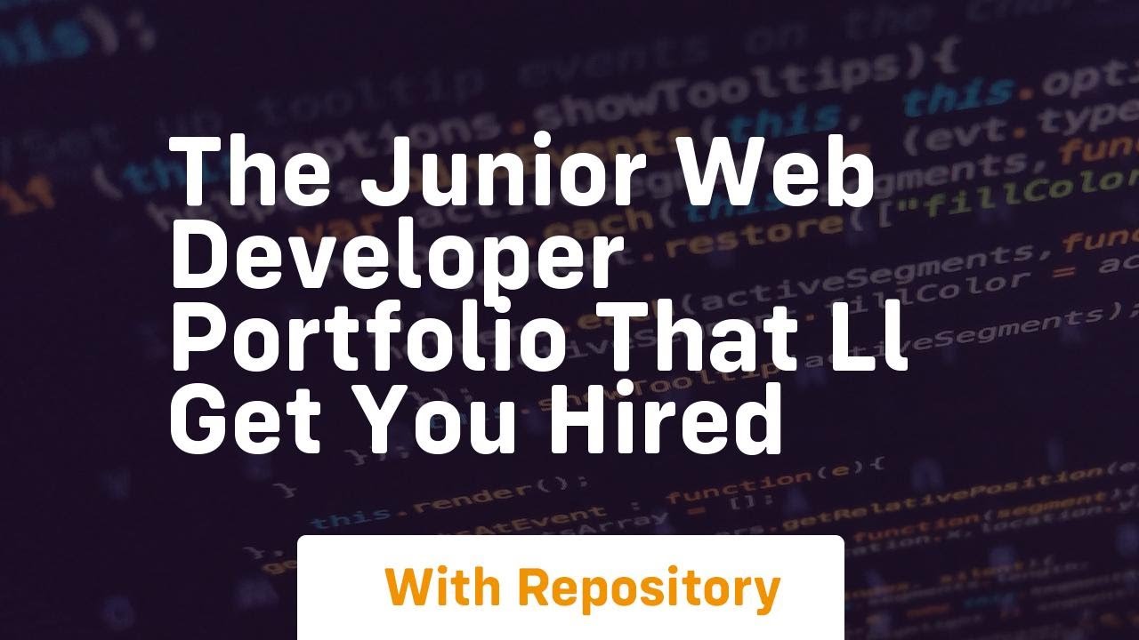 the junior web developer portfolio that ll get you hired