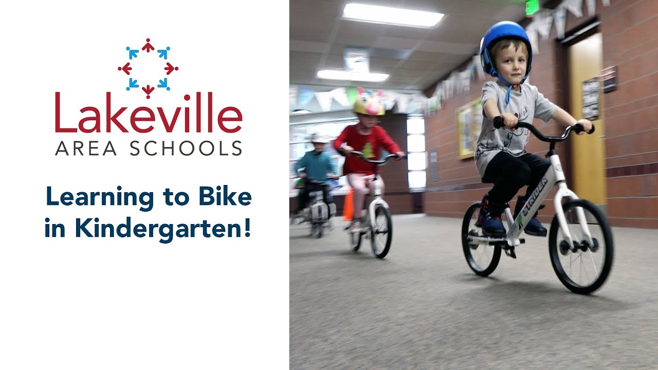 Lakeview Elementary Kindergarteners Learning to Bike in Gym