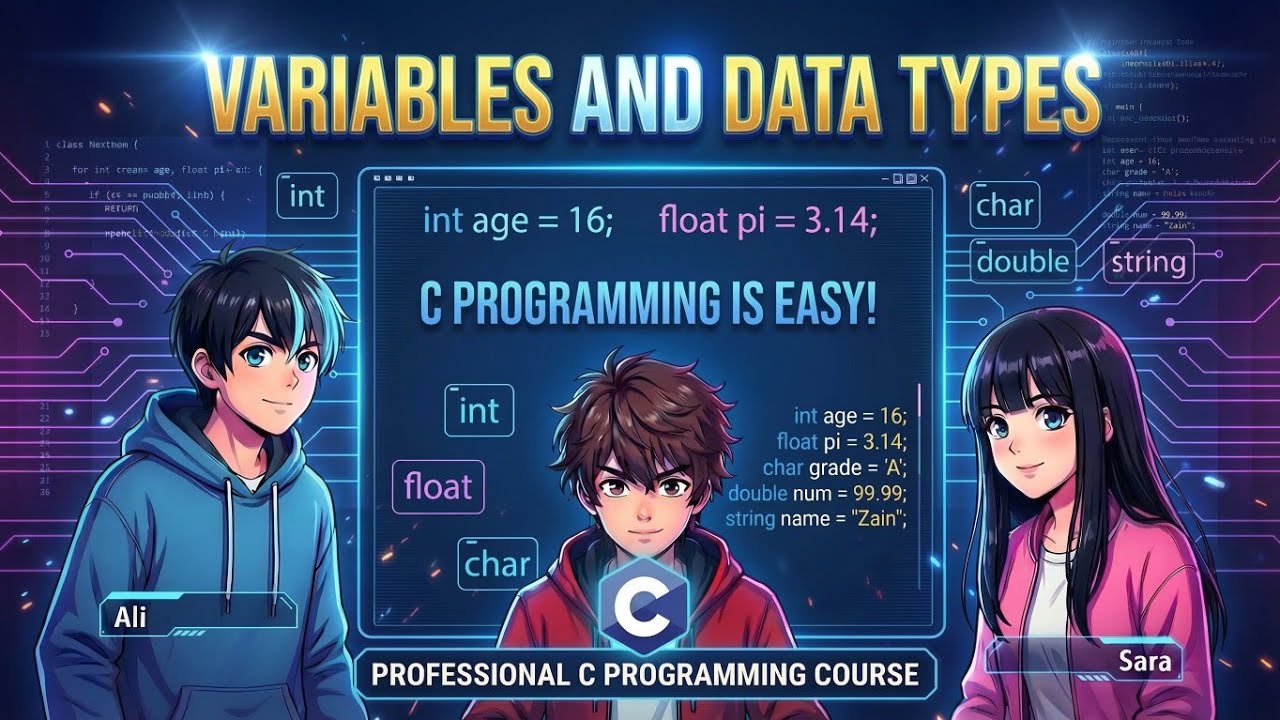 Variables and Data Types in C Programming Explained in Urdu | Story Method for Beginners