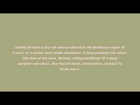 what is the meaning of claret
