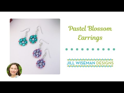 Free Project: Pastel Blossom Earrings by Danielle Wickes (Brick stitch)