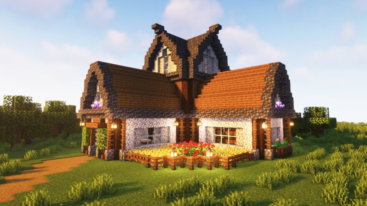 Minecraft: How To Build Large Starter House Tutorial I Minecraft 1.20 ...