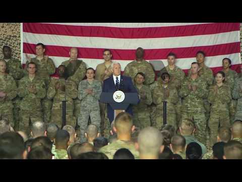 Vice-President Pence talks to the 332nd Air Expeditionary Wing (Forward Deployed) 1/21/2018