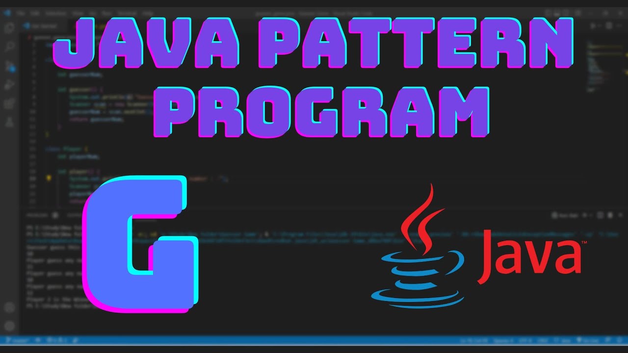 How to Create an Alphabet Symbol Pattern in Java (G) | #G #java