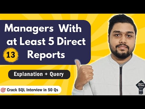 Managers with at Least 5 Direct Reports | Leetcode 570 | Crack SQL Interviews in 50 Qs #mysql