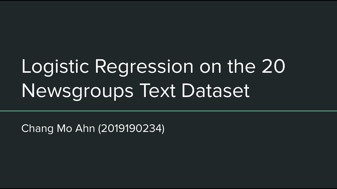 Logistic Regression on 20 Newsgroups Text Dataset