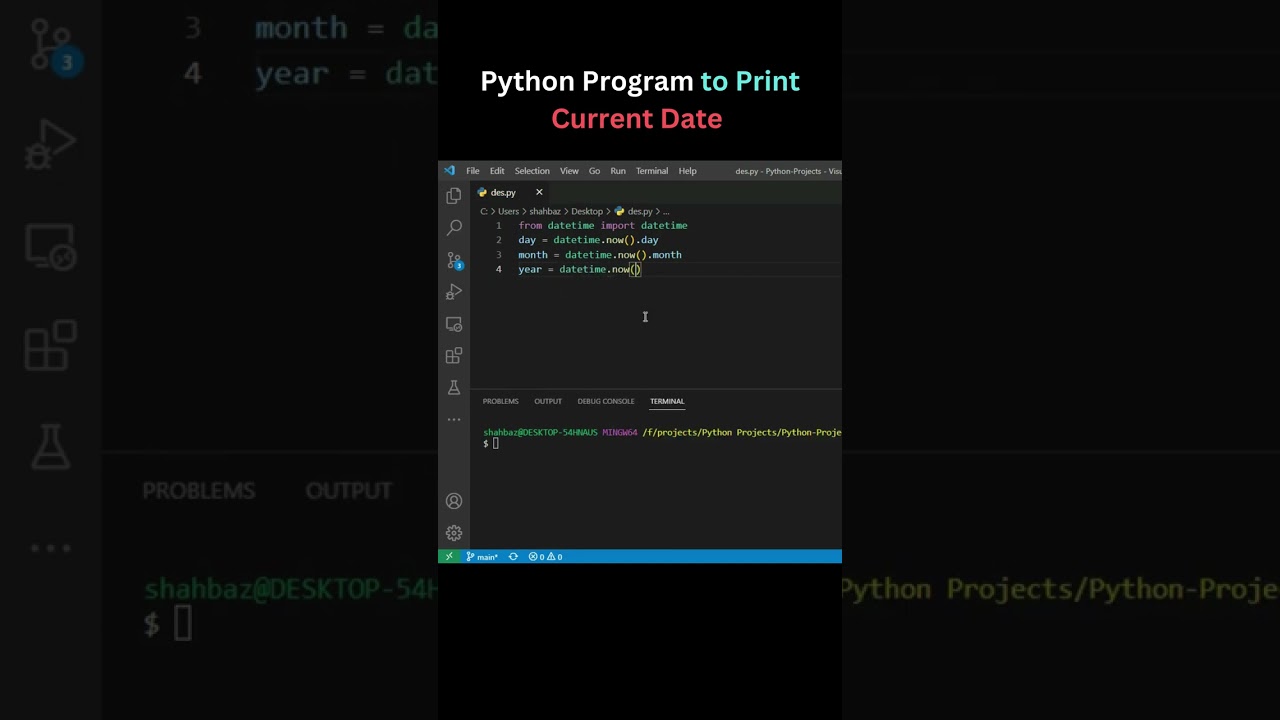 Python Tutorial: How to Print Current Date in (Day/Month/Year) Format