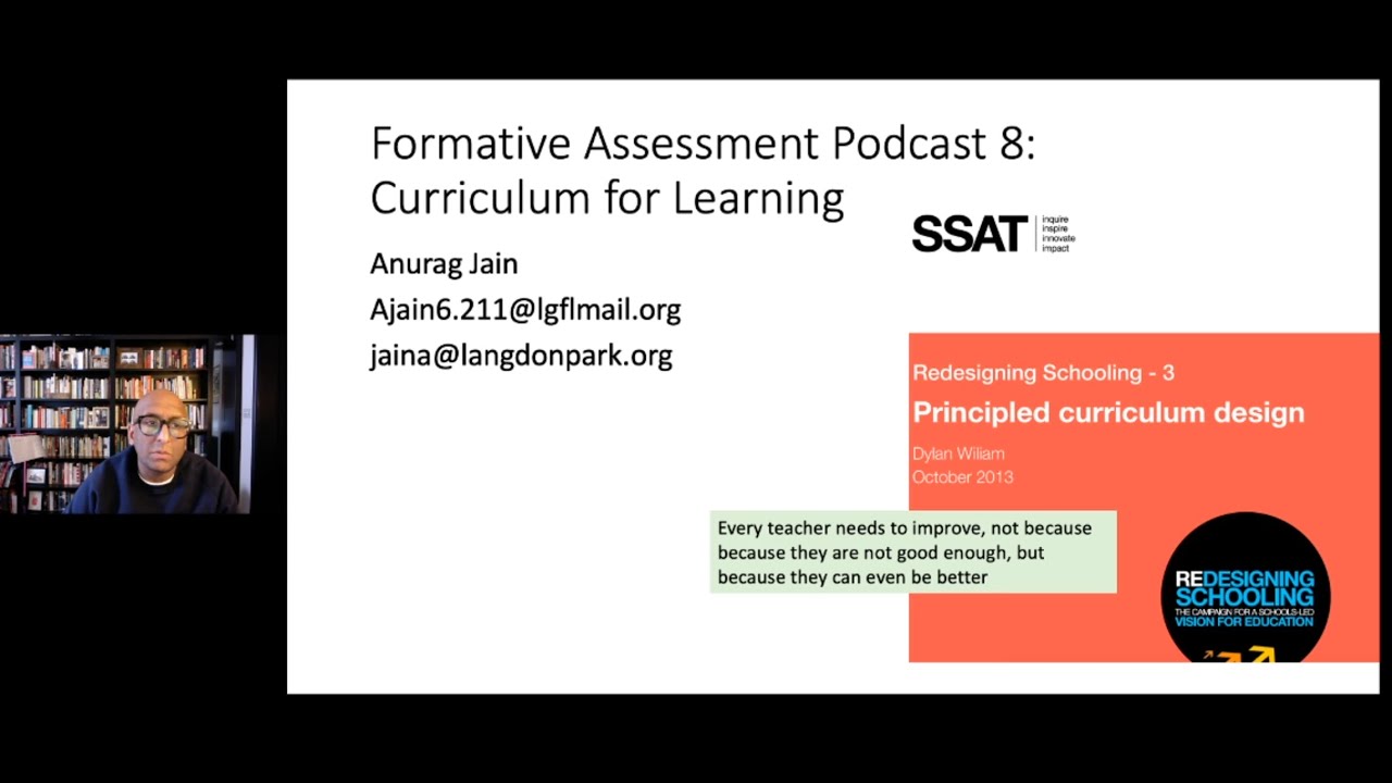 Formative Assessment Podcast 8: Curriculum for Learning