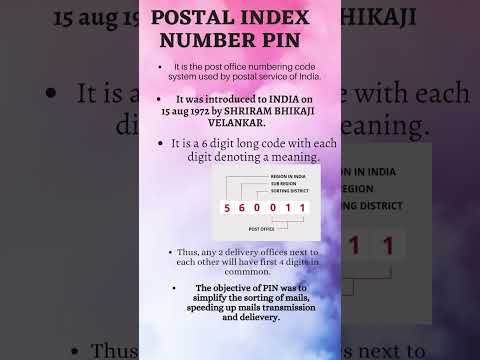 PIN- POSTAL INDEX NUMBER IN INDIA #gk #upsc #pcs