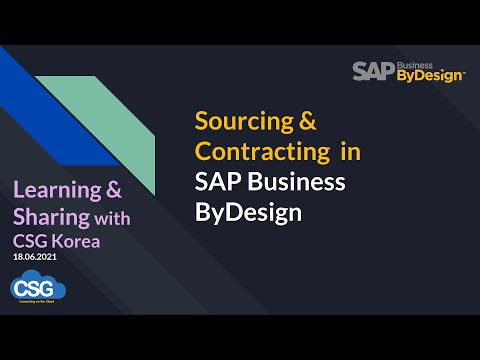 Overview of Sourcing & Contracting In SAP Business ByDesign