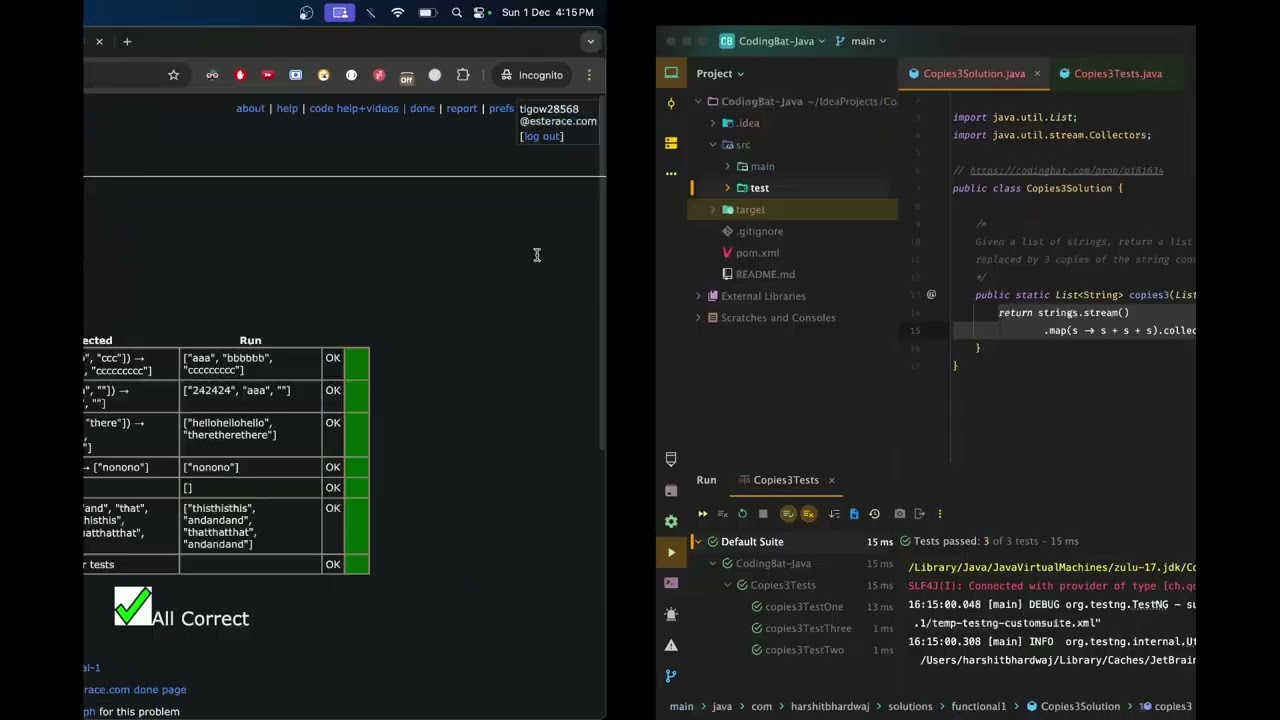 CodingBat Java | Functional-1 Section | copies3