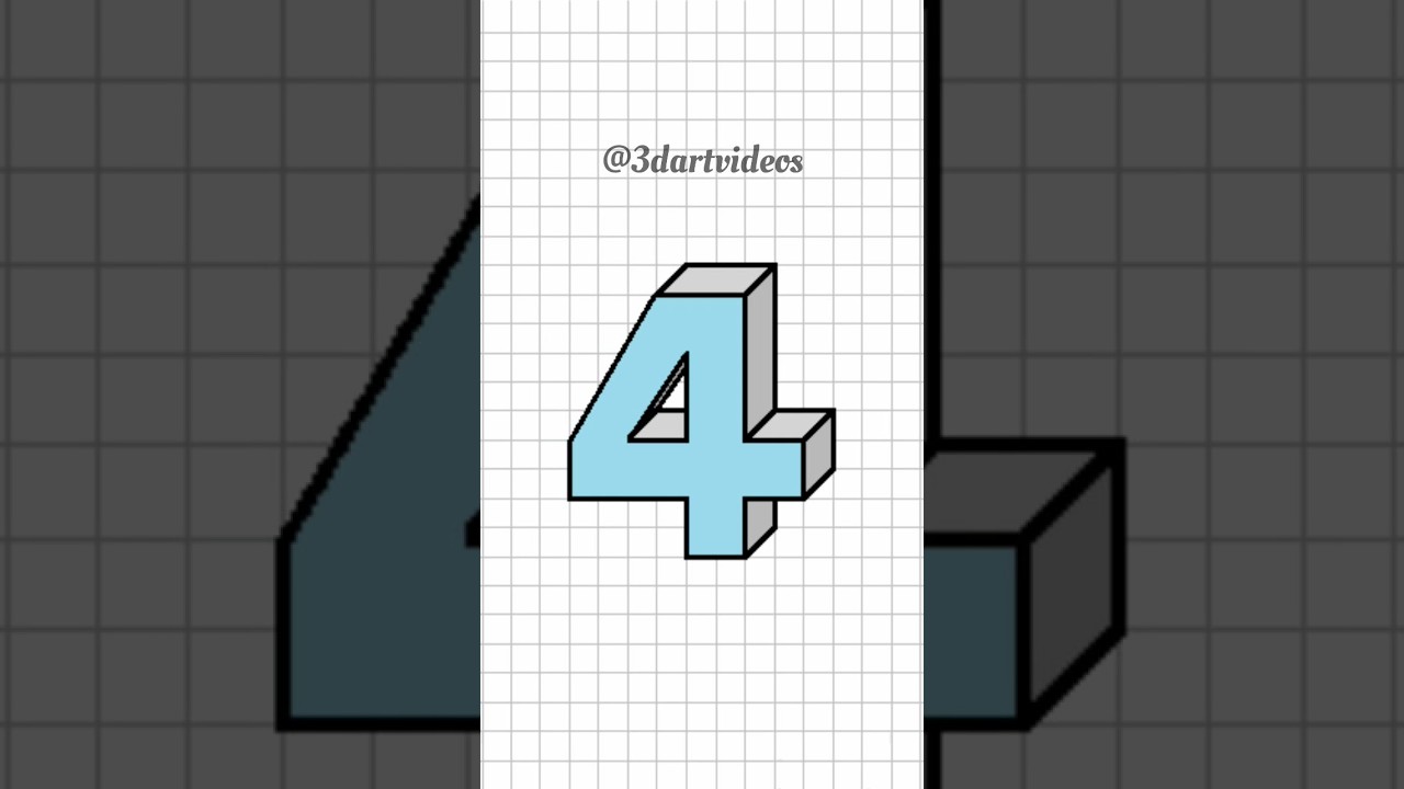 how to draw 3d Number 4 3d drawing #3dart #3ddrawing #art #satisfying #spirograph  #creativity #3d