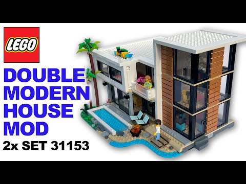 Double Modern House MOD - 2x Lego Set 31153 - AMAZING RESULT!