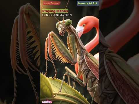 Praying Mantis Funny Animation | Insects Anatomy | Insects AI Art | 01