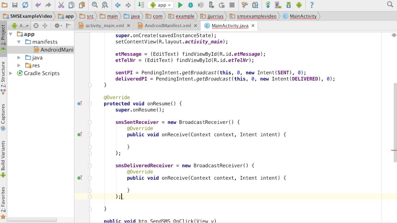 34 - Send a SMS using the SmsManager class in Android