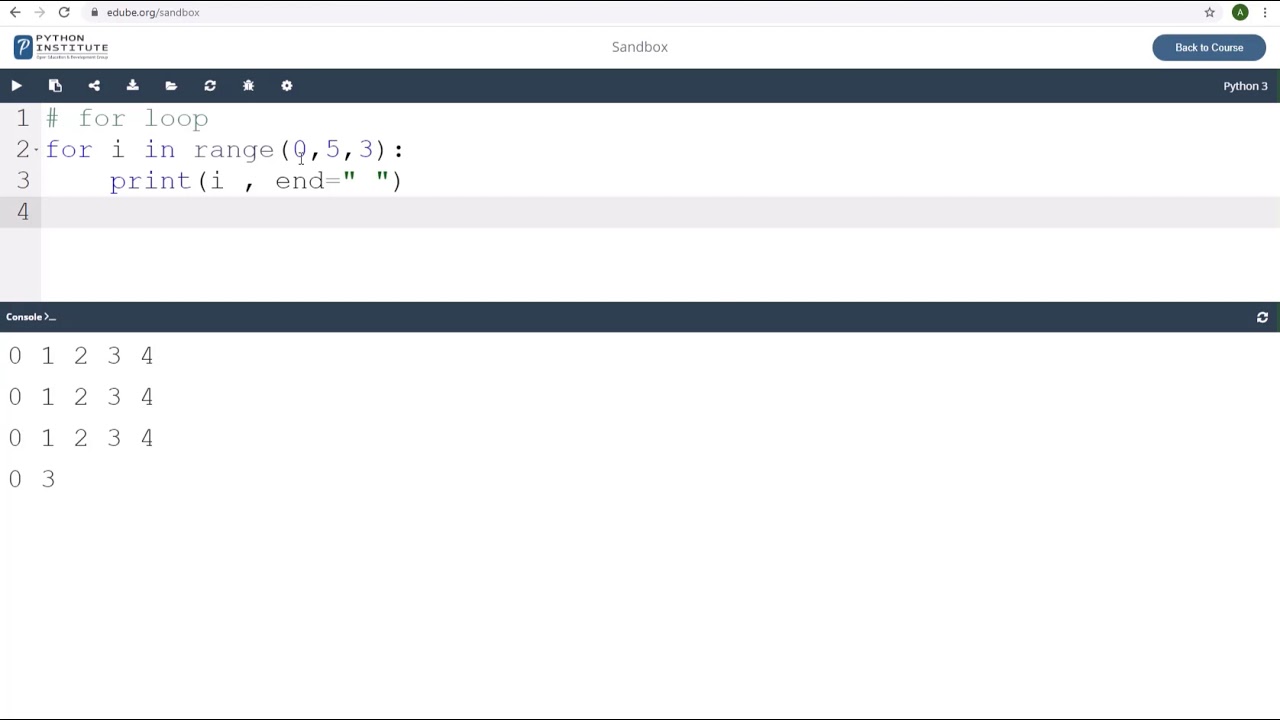 PCAP - Programming Essentials in Python: Module 3 (loops-for)