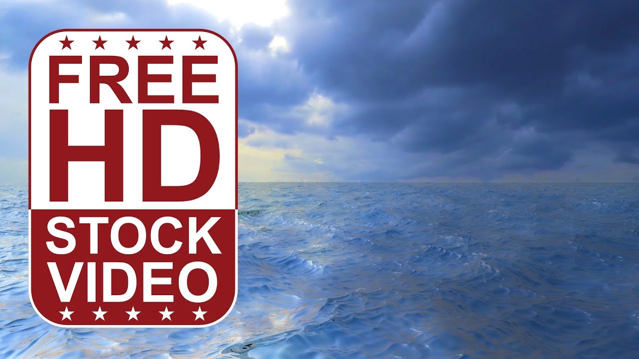 Free Stock Videos – 3D animated ocean waves with timelapse sky and clouds