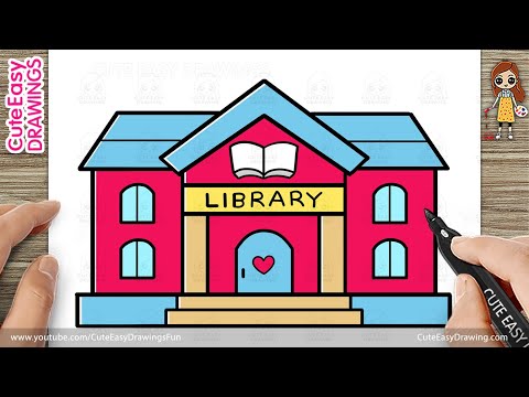 How to Draw a Library (Easy Step-by-Step for Kids & Beginners)