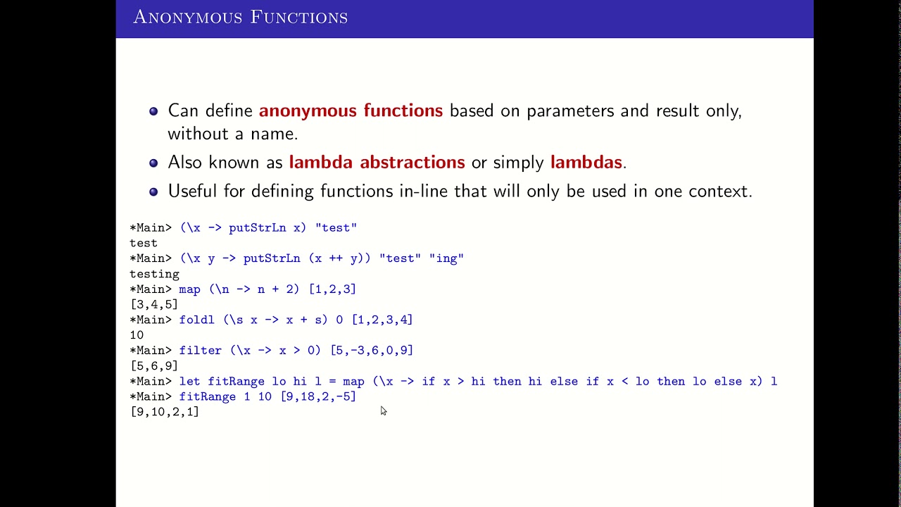 Haskell Anonymous Functions & Partial Application