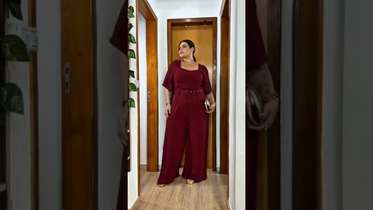 Macacão feminina plus size pantalona G1/G2/G3 Por R$ 138,00 #plussize lINK nos comentários