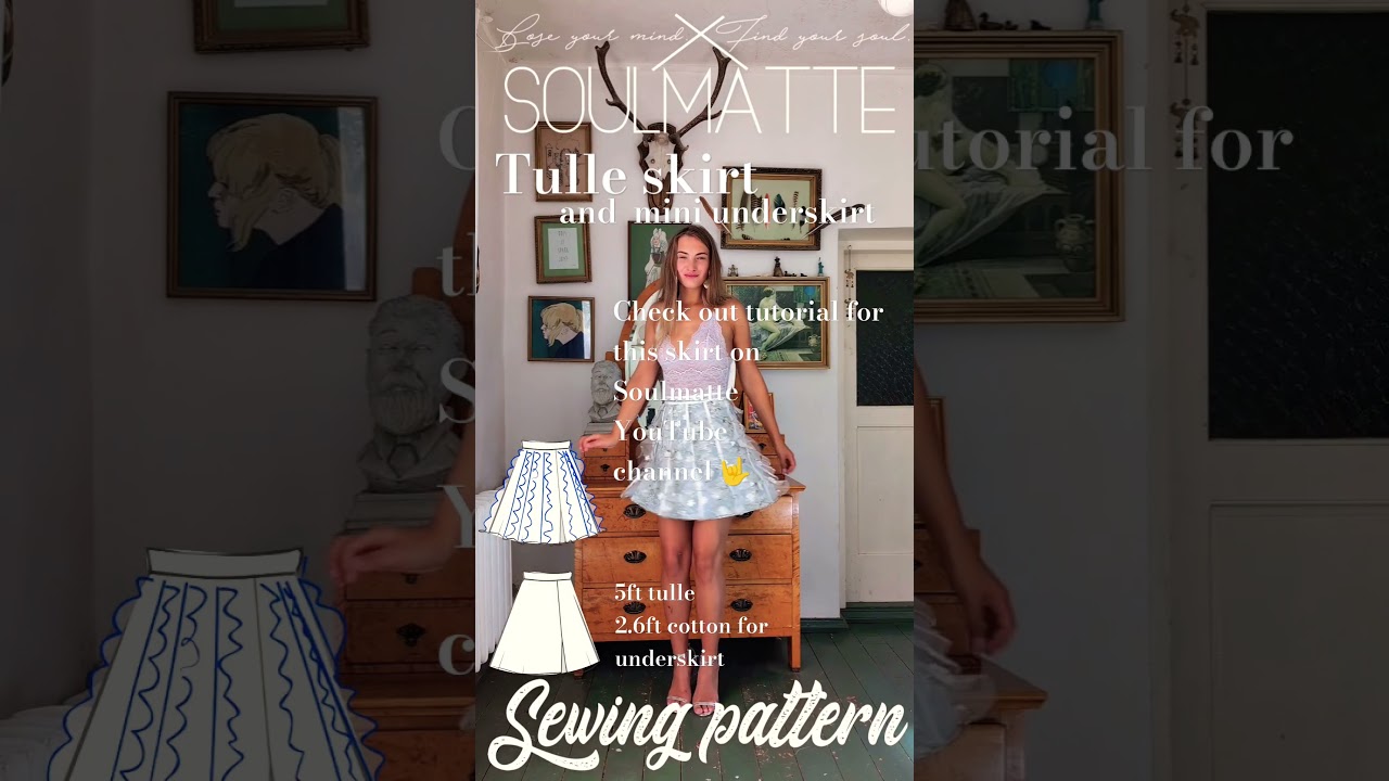 check out tutorial for this short tulle skirt! #sewing #pattern #sewingtutorial #diy  #tutorial