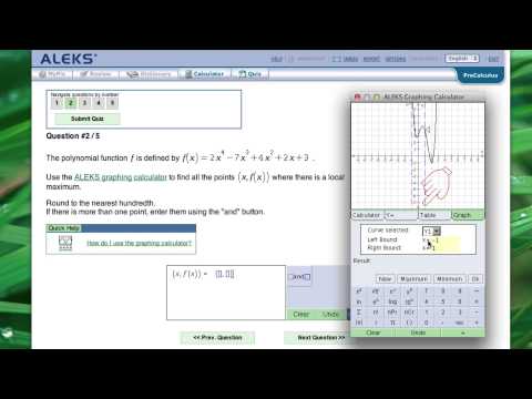 Use graph calc to find local extrema