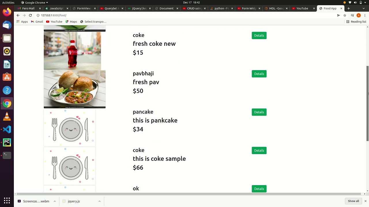Food App Using Python Django