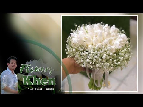 TUPIP AND GYPSOPHILA BIRDAL BOUQUET | Tulip Bridal Bouquet | Flowers Khen