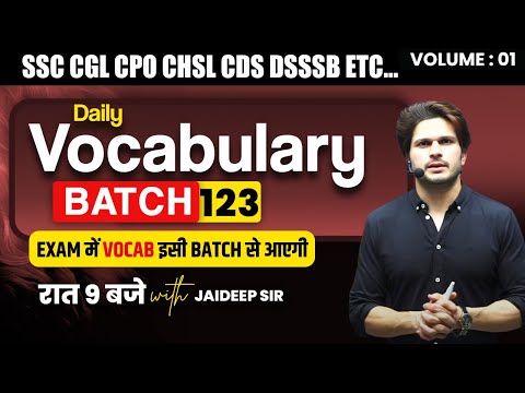 Daily Class || Vocabulary Batch || With Mock Test by Jaideep Sir || for all Competitive Exams #vocab