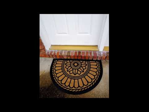 MIBAO Half Round Door Mat, Non-Slip Welcome Entrance Way Rug, Durable Rubber Door Mats, Low-Profile