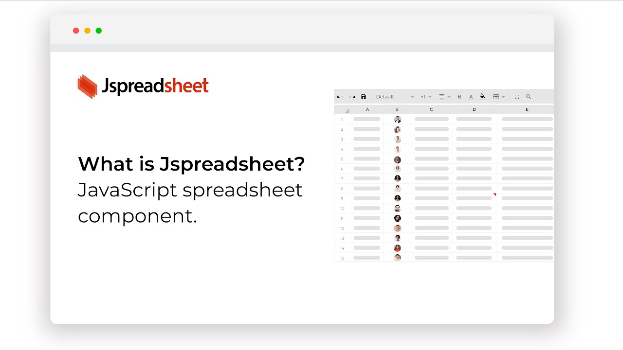 What is Jspreadsheet? JavaScript spreadsheet component.