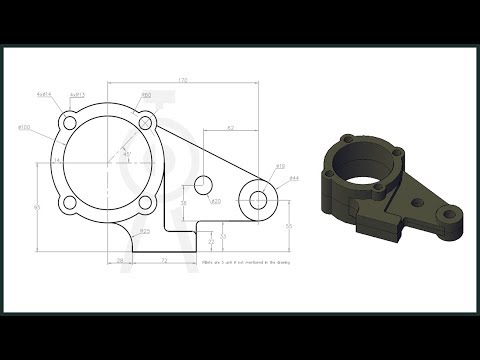 BricsCAD Tutorial: Making a mechanical part in 2D and 3D