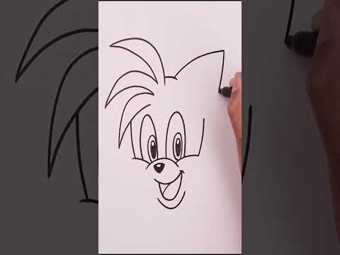 Draw Tails the Fox 🦊 | Easy Beginners Step‑by‑Step #Shorts