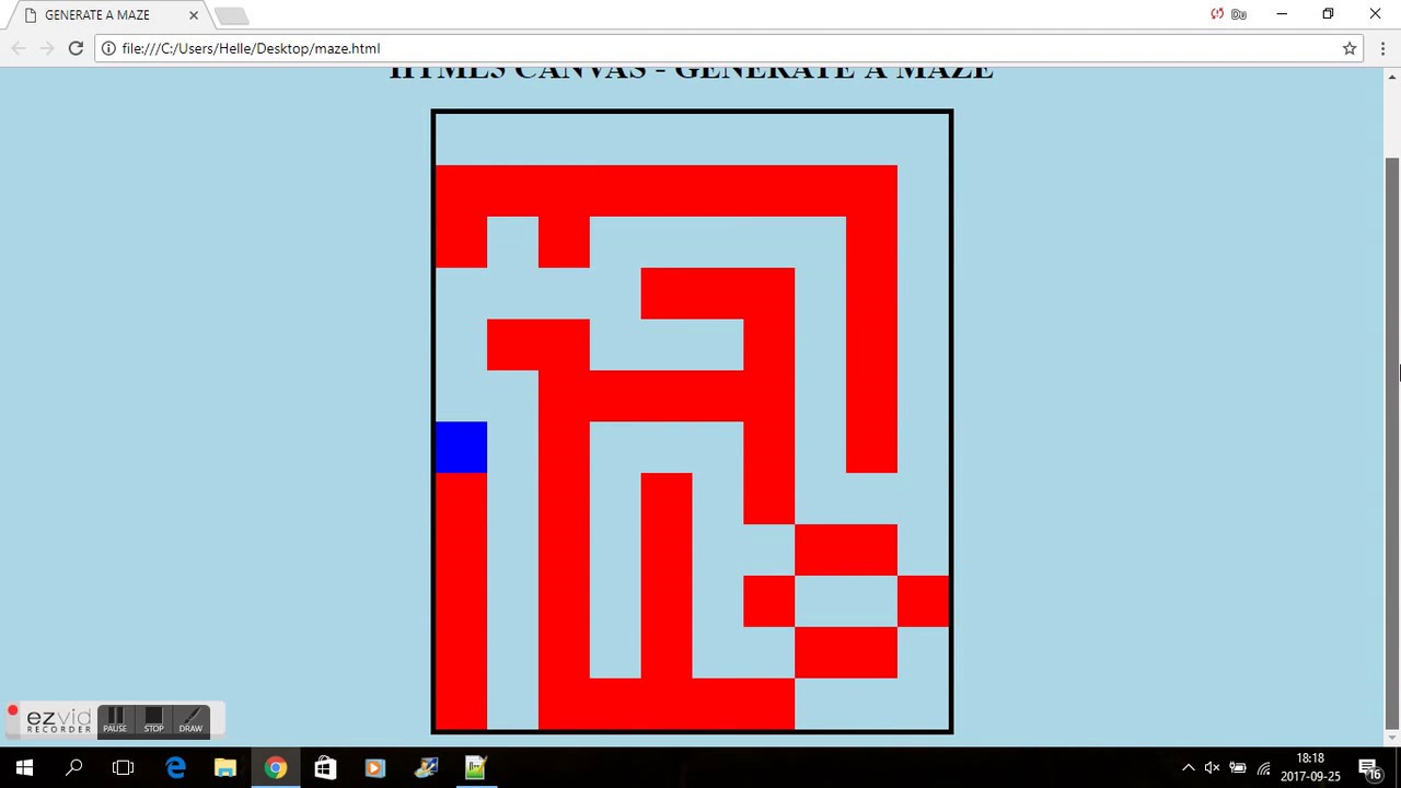 HTML5 - CANVAS - GENERATE A MAZE