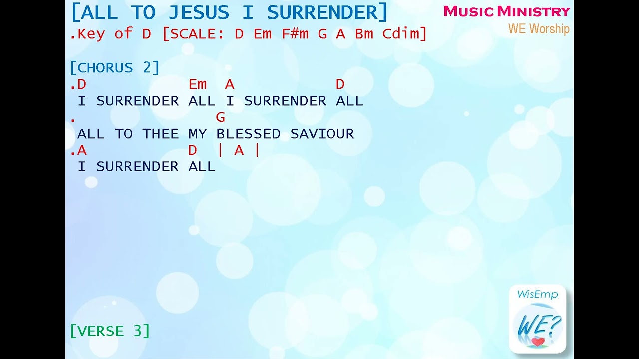 ALL TO JESUS I SURRENDER WE Chords and Lyrics AUDIO COVER Small Big Screen View Integrity Music