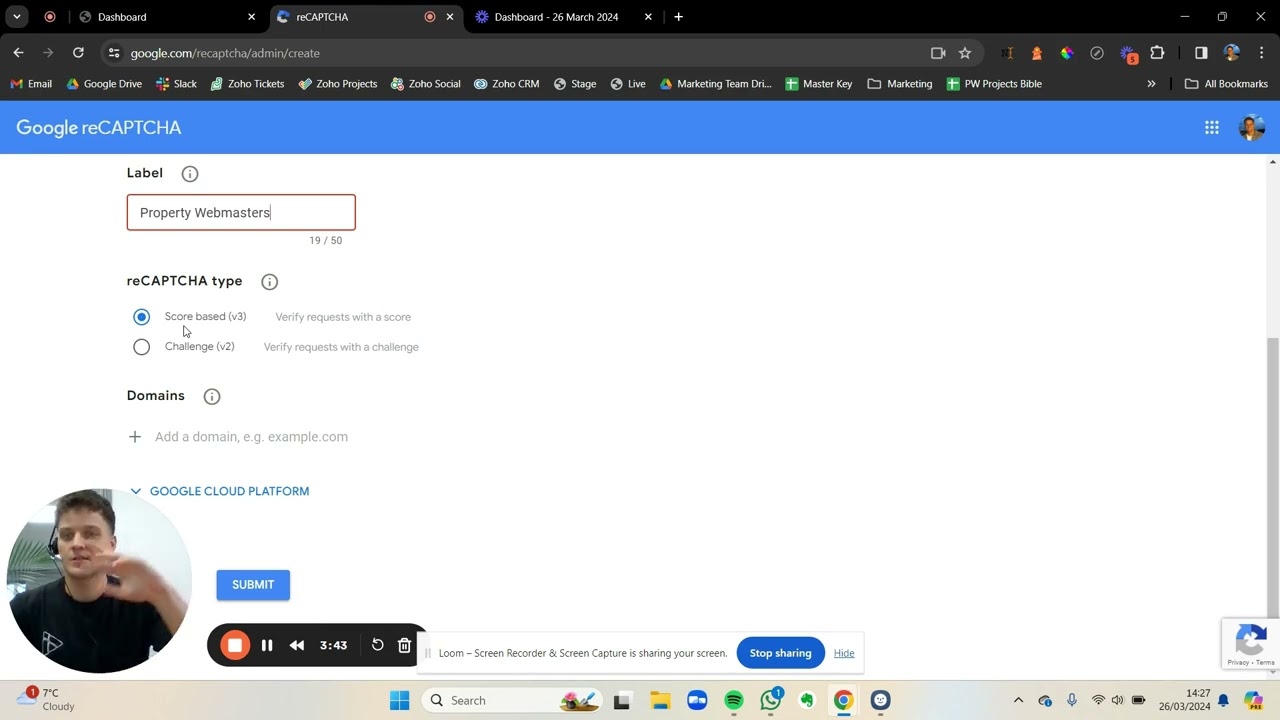 Creating reCAPTCHA Keys for Your Website