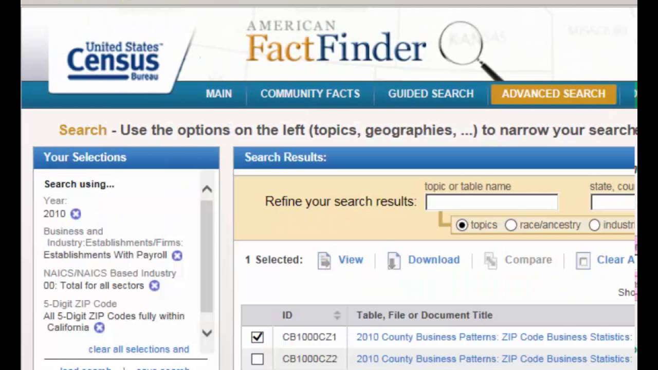 Downloading Business Pattern Data at the ZIP code level