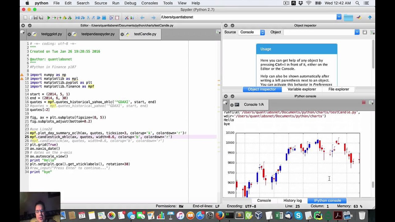 Simplest candlestick trading chart demo with Python Matplotlib