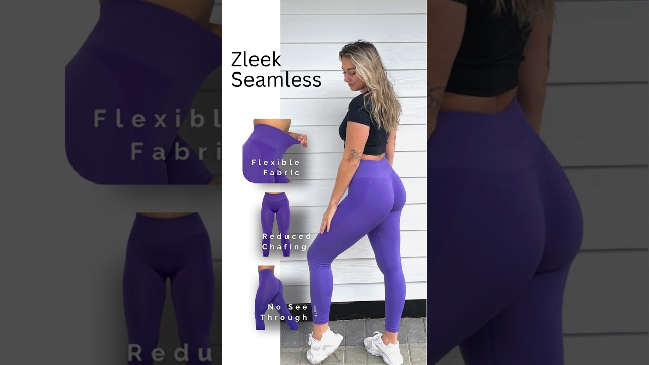 Unleash your inner royalty with our seamless purple leggings!